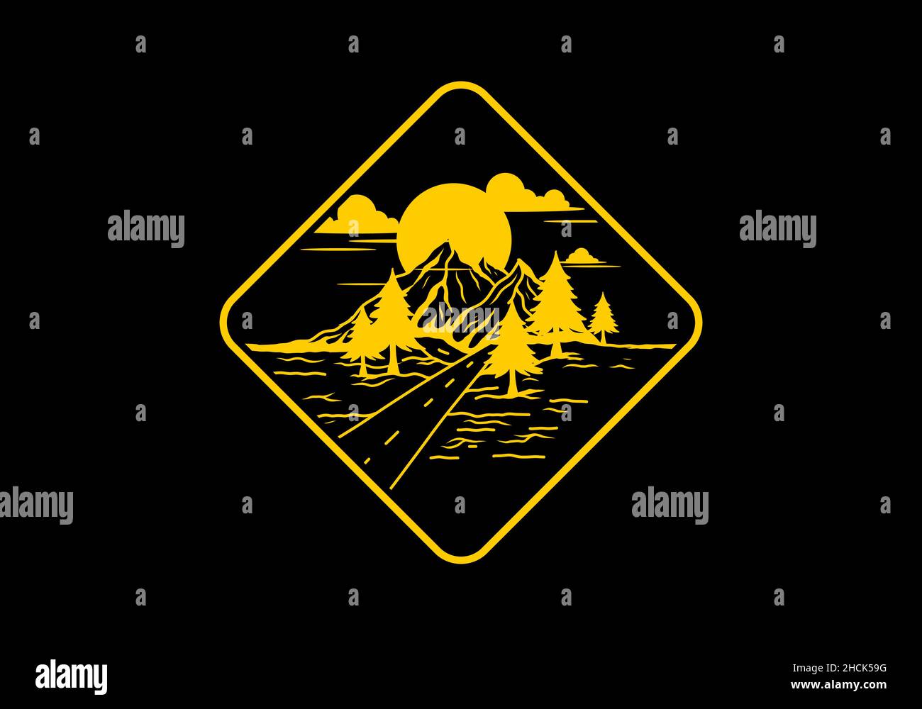 Desert road middle east Stock Vector Images - Alamy