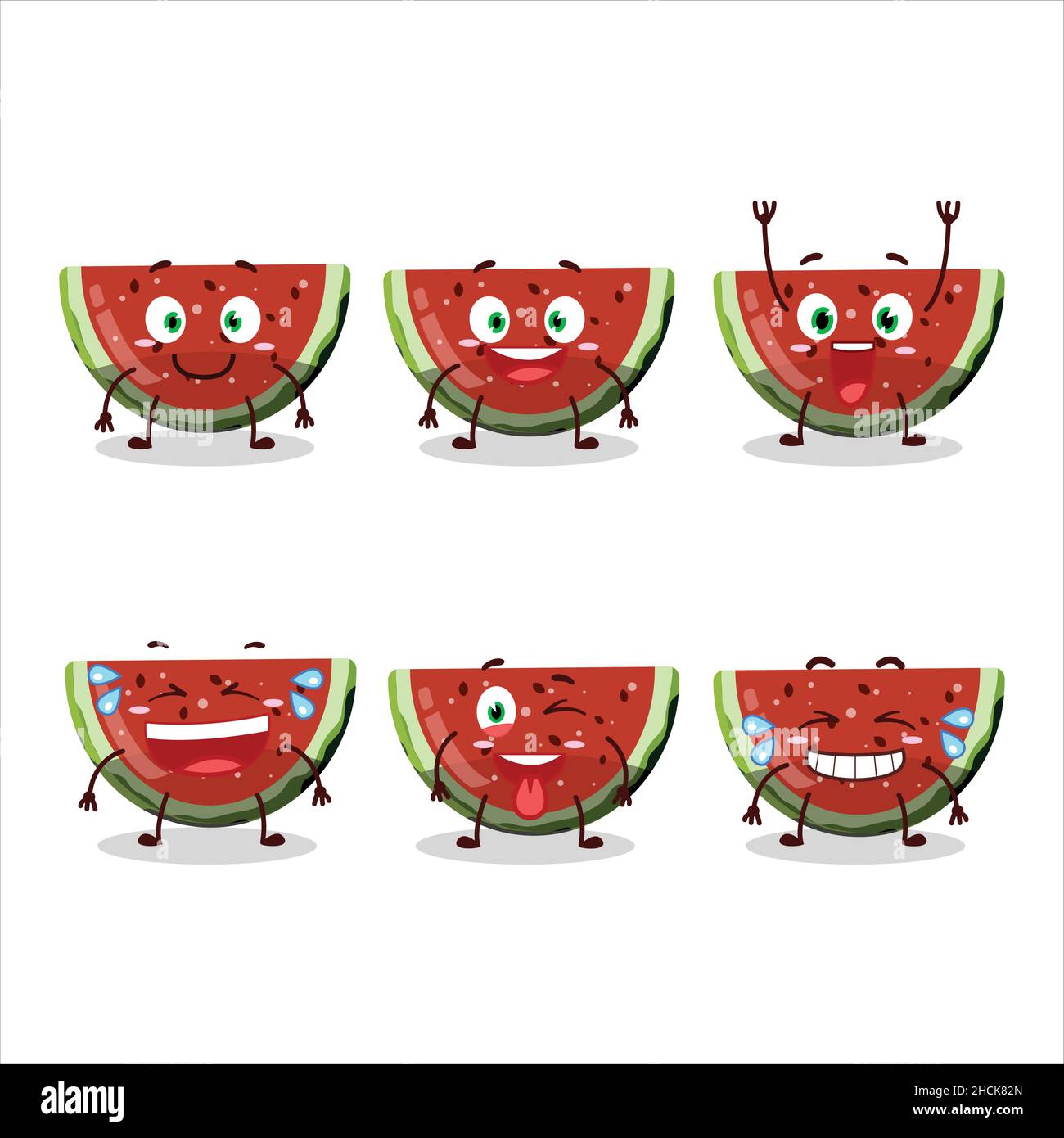 Cartoon character of watermelon gummy candy with smile expression ...