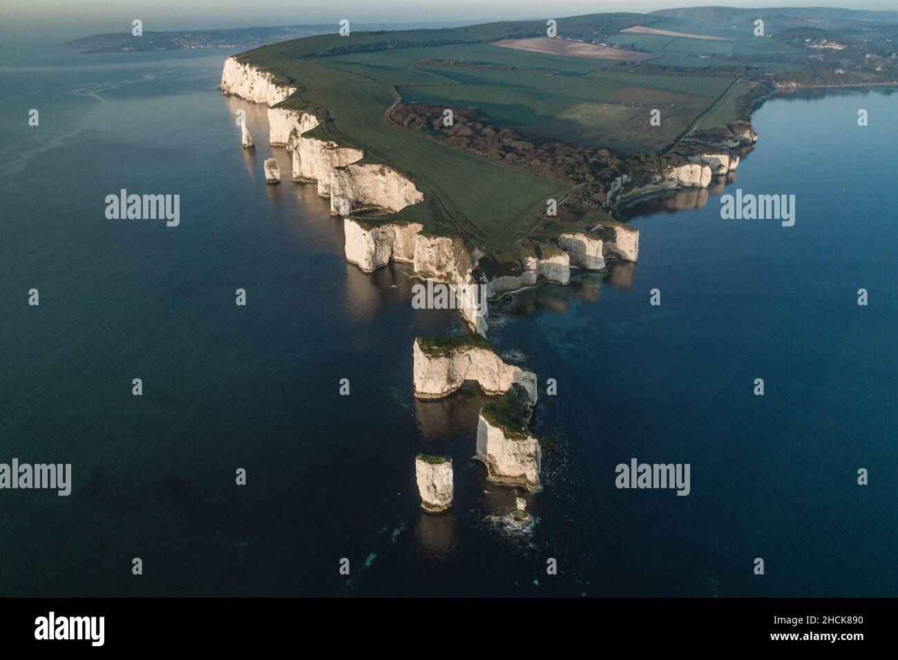 Old Harry Rocks A Chalk Cliff Feature of the UK Coastline Stock Photo ...