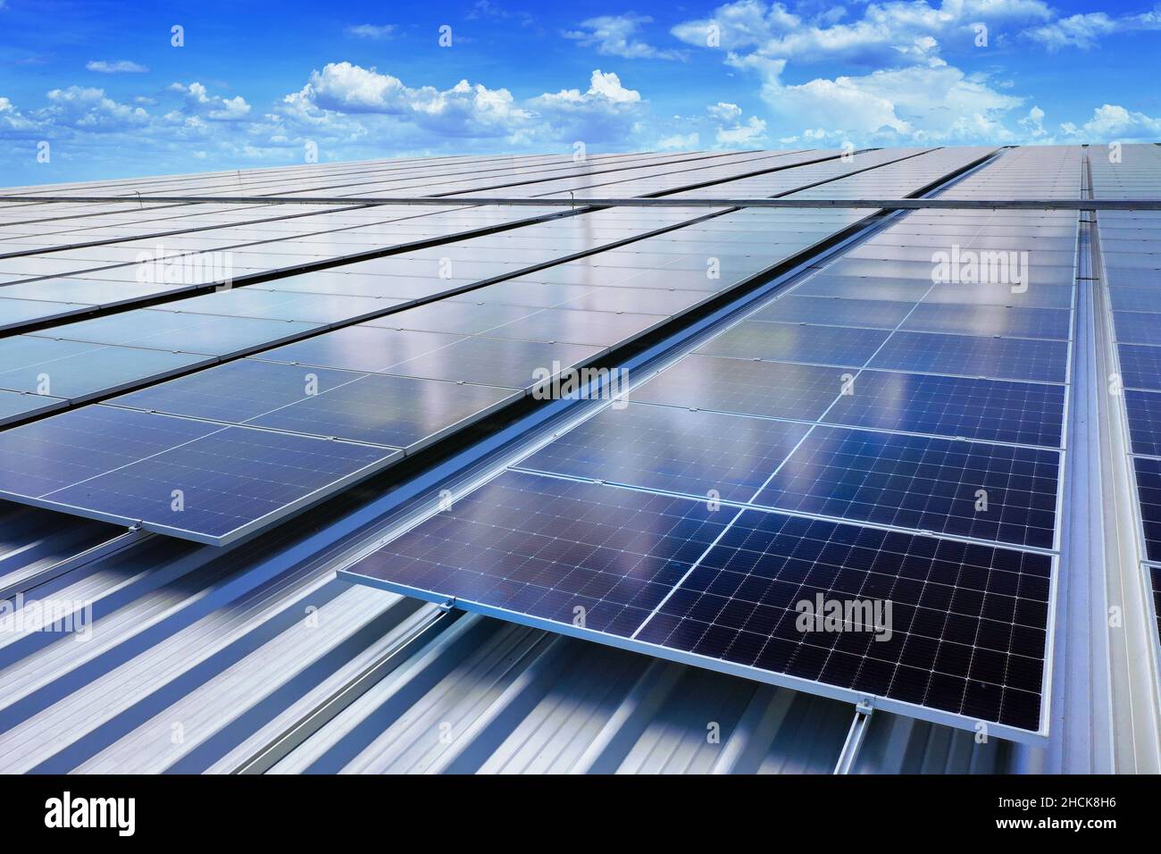 Solar panels on the roof. (Solar cell Stock Photo - Alamy