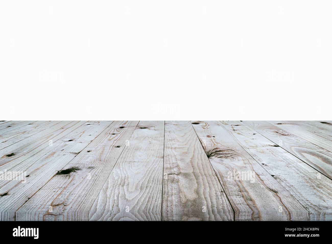 Empty wooden table top on white background Stock Photo - Alamy