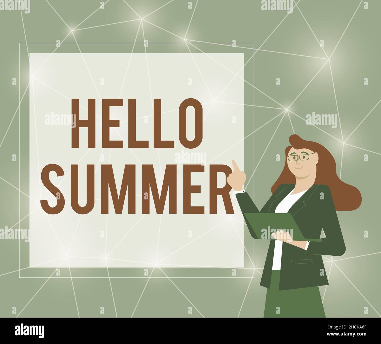 Text caption presenting Hello Summer. Business concept Welcoming the ...