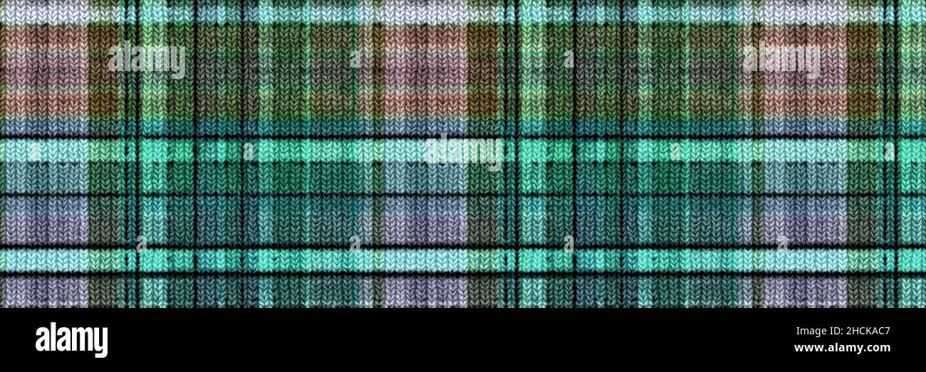 Classic winter tartan knit wool plaid seamless edging border. Retro ...