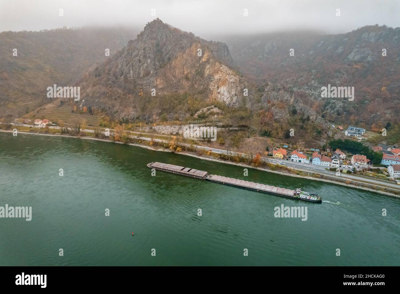 Bulk Carrier Transporting Cargo Along the River Danube Stock Photo - Alamy