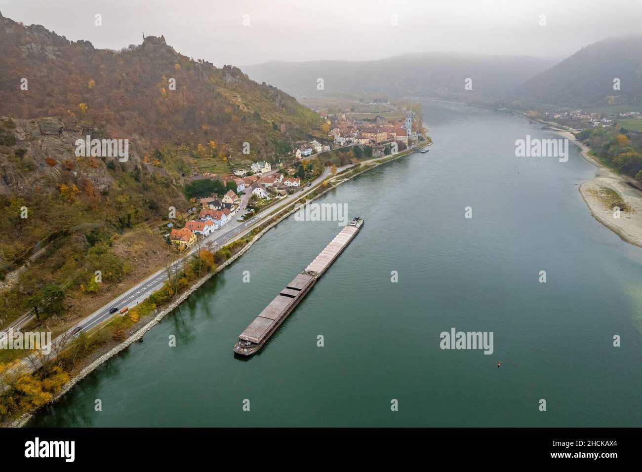 Bulk Carrier Transporting Cargo Along the River Danube Stock Photo - Alamy