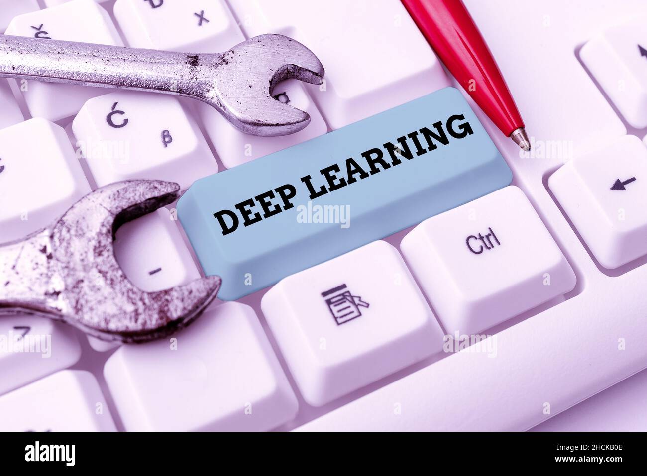 Conceptual display Deep Learning. Word Written on Hierarchical ...