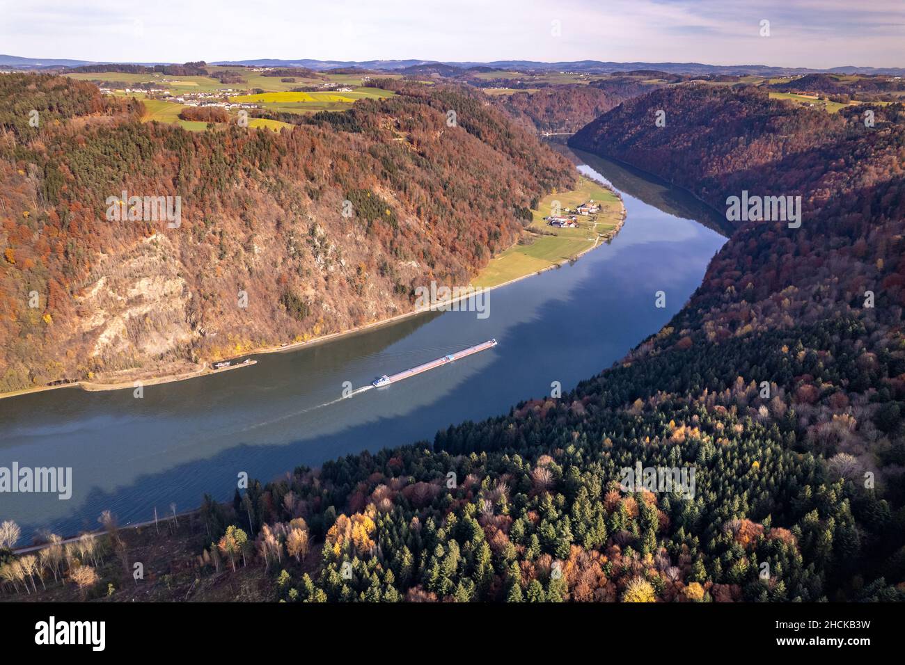 Bulk Carrier Transporting Cargo Along the River Danube Stock Photo - Alamy