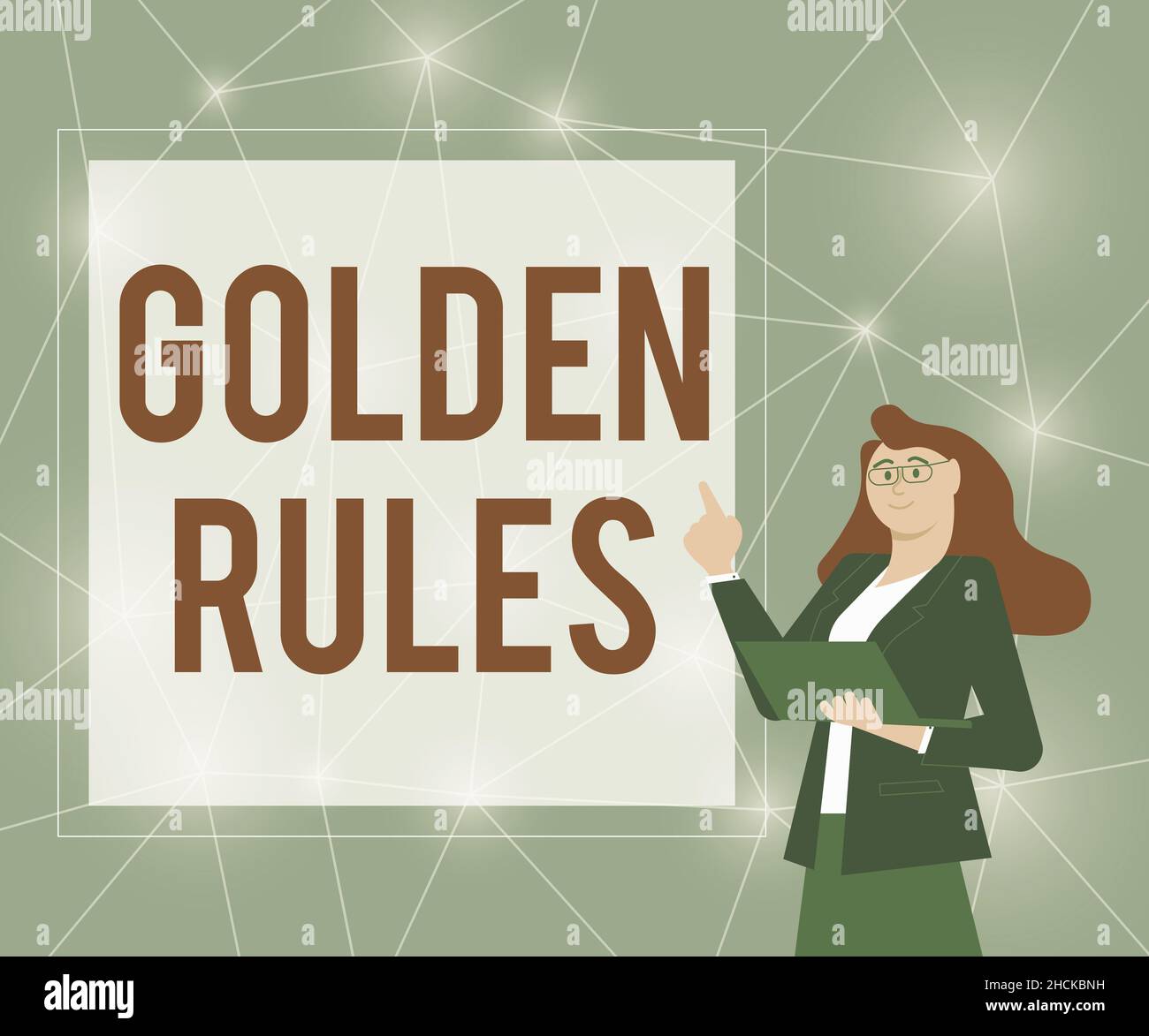 Hand writing sign Golden Rules. Conceptual photo Basic principle that ...