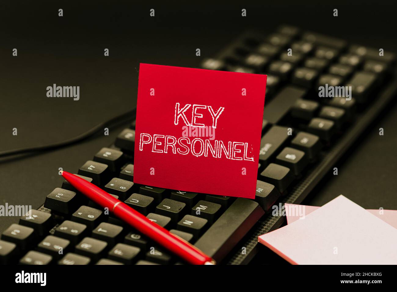 Sign displaying Key Personnel. Concept meaning Program Directors ...