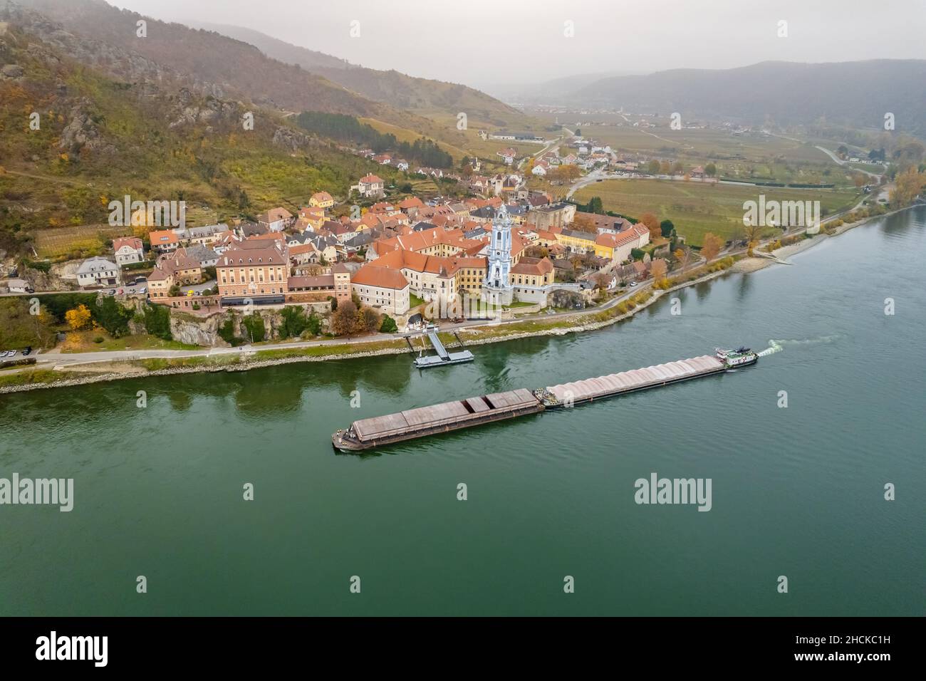Bulk Carrier Transporting Cargo Along the River Danube Stock Photo - Alamy