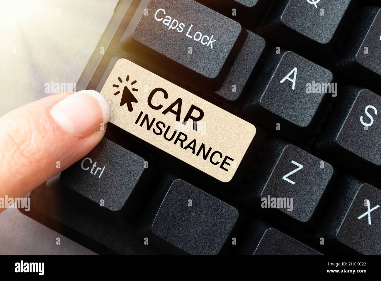 Conceptual caption Car Insurance. Concept meaning Accidents coverage ...