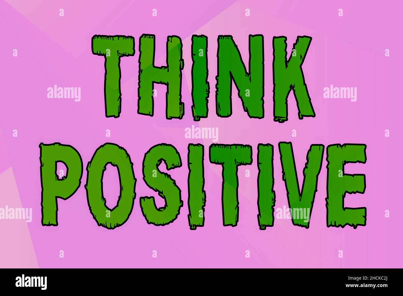 Hand writing sign Think Positive. Business overview The tendency to be ...