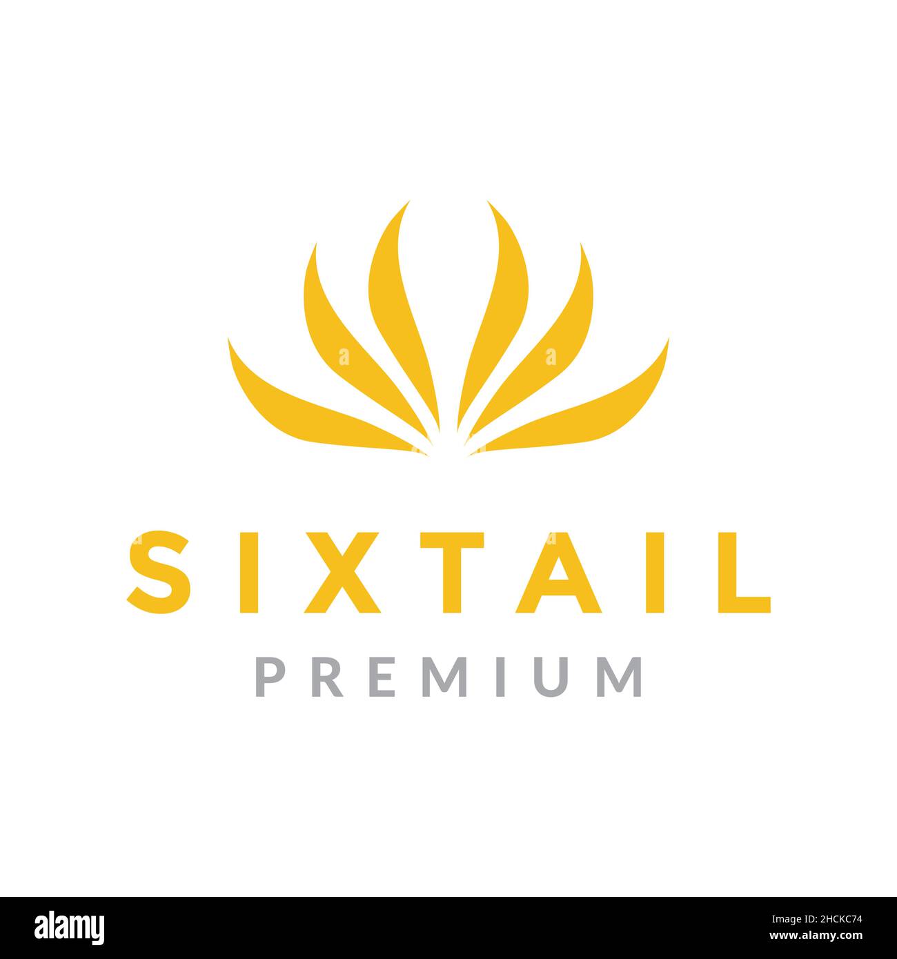animal six tails logo design vector graphic symbol icon sign ...