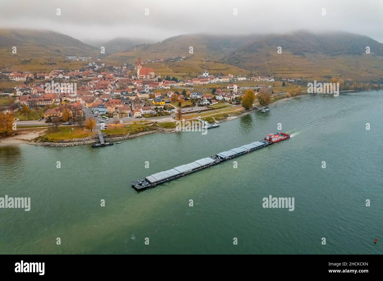 Bulk Carrier Transporting Cargo Along the River Danube Stock Photo - Alamy