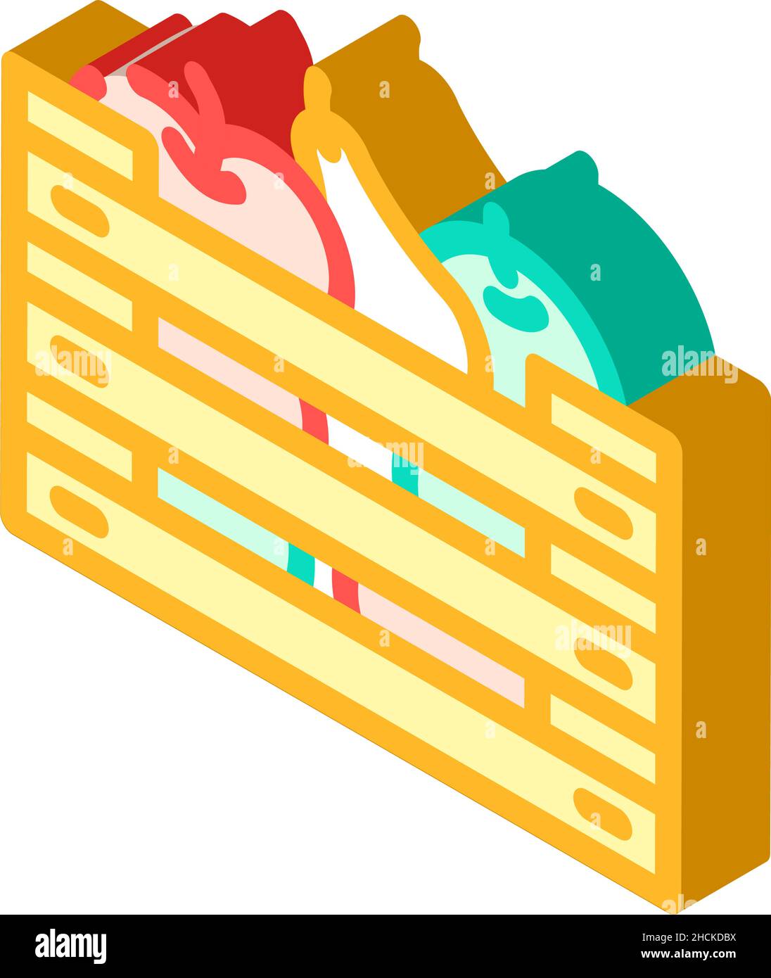 fruits in box isometric icon vector illustration Stock Vector Image ...