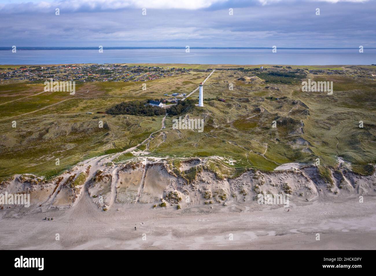 Lyngvig Fyr Lighthouse on the Dunes of Northern Denmark Stock Photo - Alamy