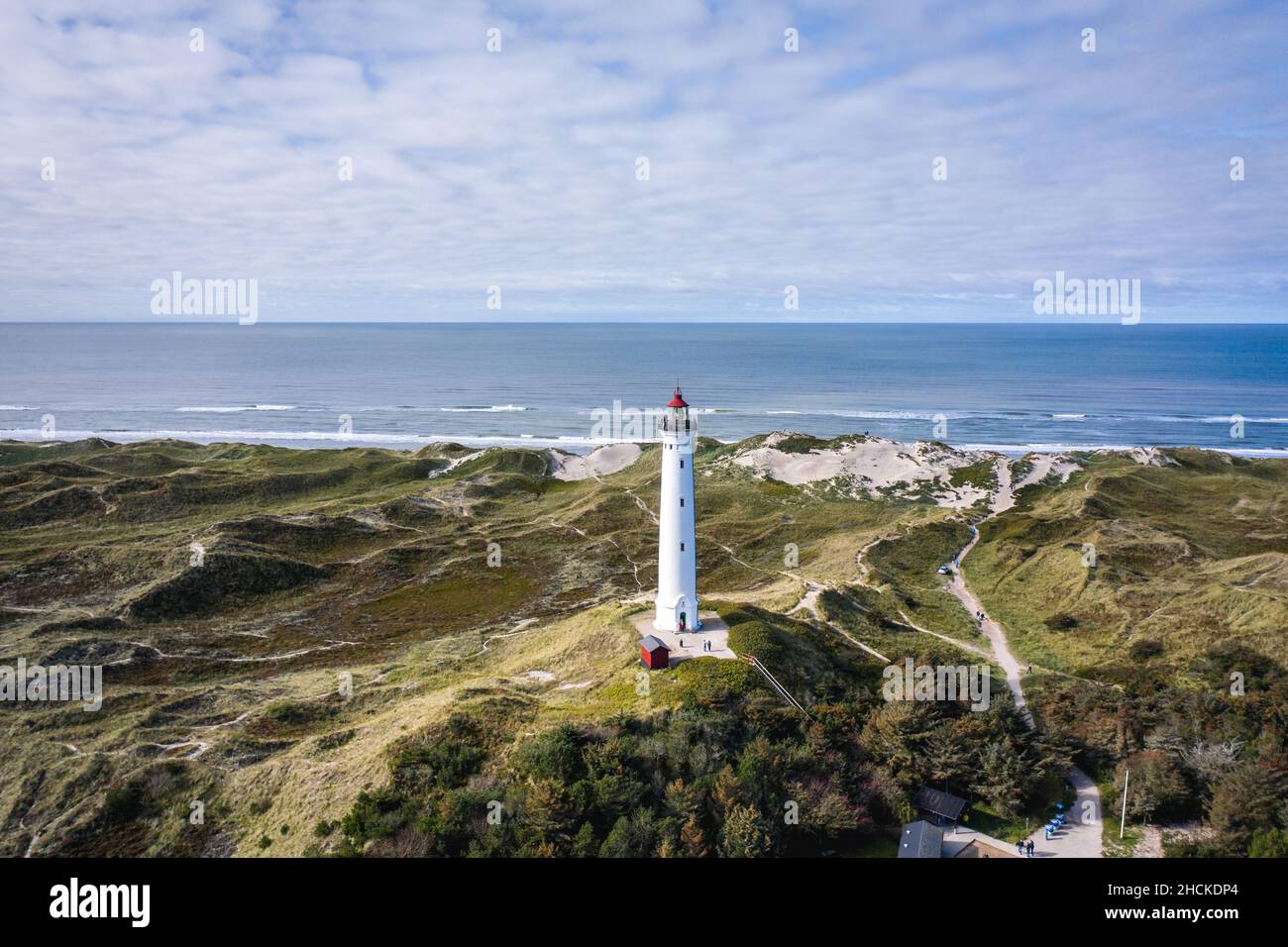 Lyngvig Fyr Lighthouse on the Dunes of Northern Denmark Stock Photo - Alamy