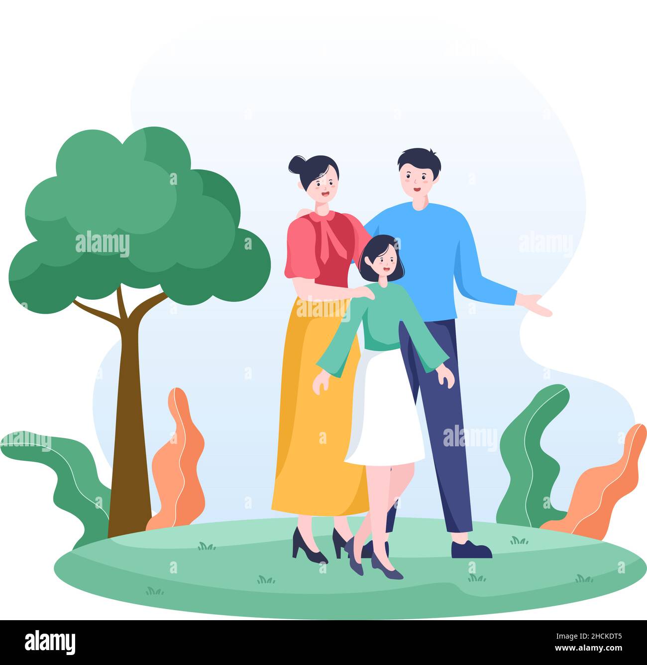 Family Time of Joyful Parents and Children Spending Time Together at ...