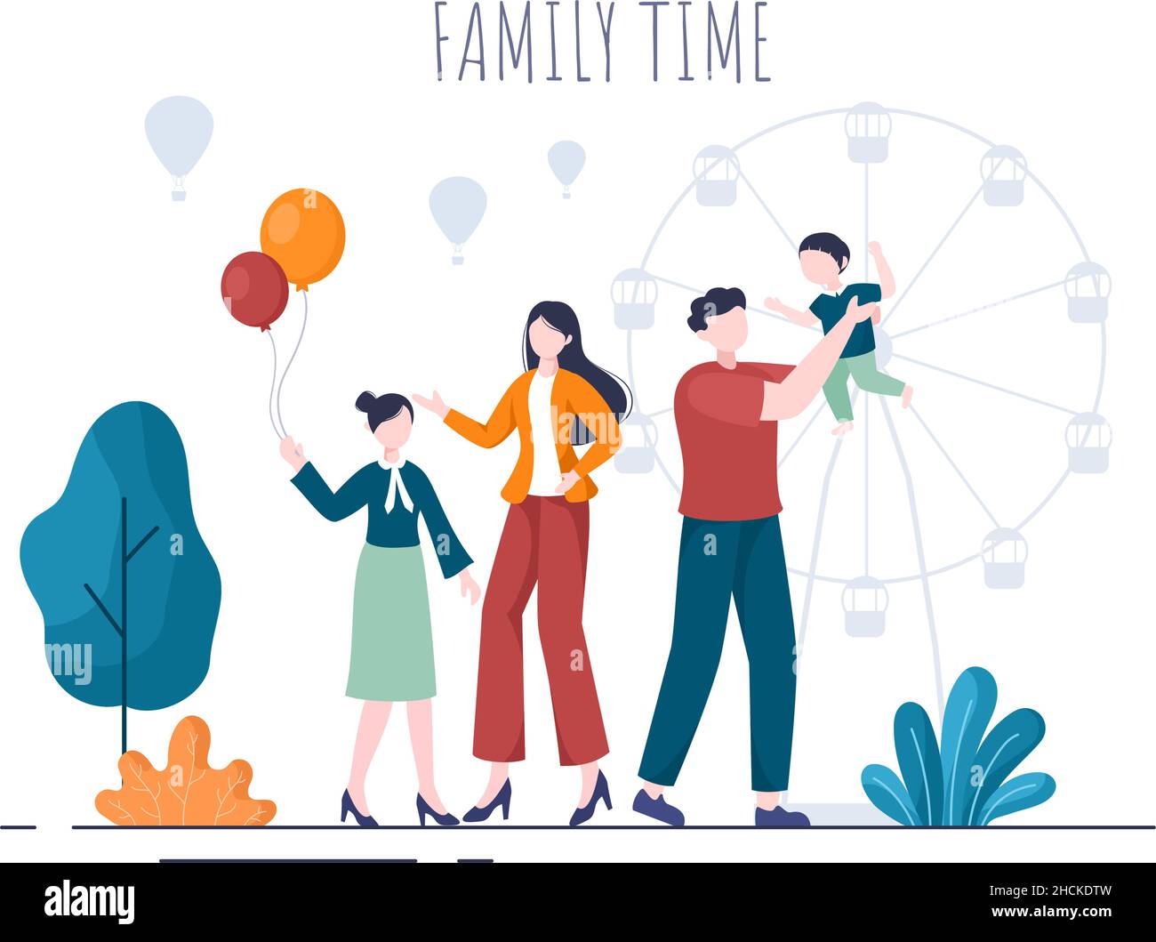 Family Time of Joyful Parents and Children Spending Time Together at ...