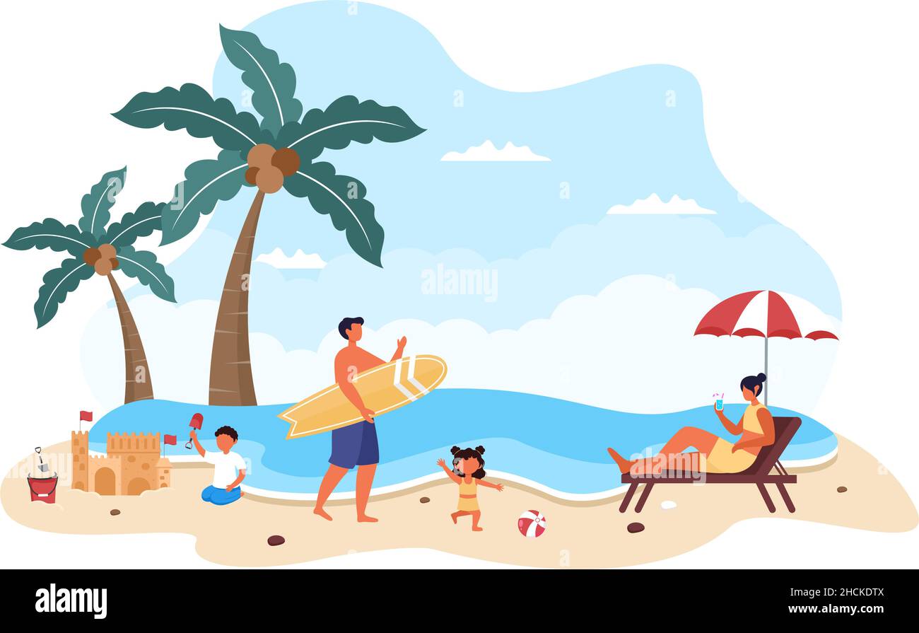 Family Time of Joyful Parents and Children Spending Time Together at ...