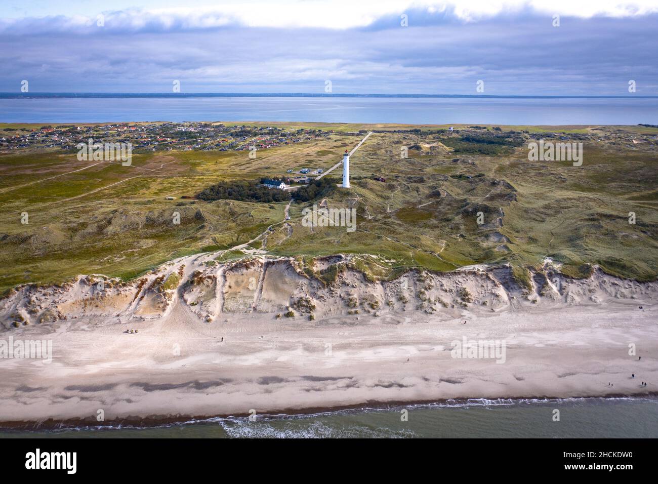 Lyngvig Fyr Lighthouse on the Dunes of Northern Denmark Stock Photo - Alamy
