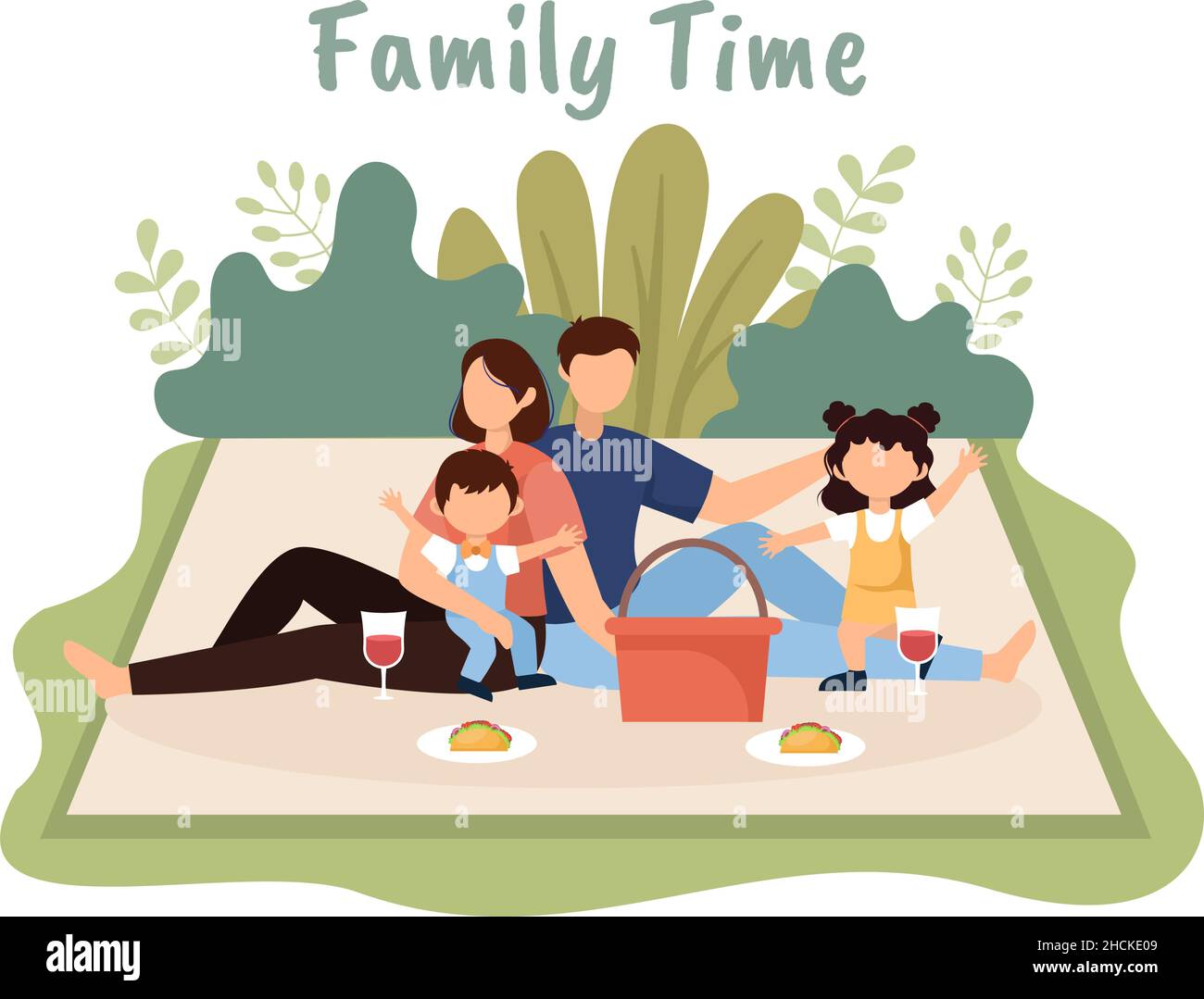 Family Time of Joyful Parents and Children Spending Time Together at ...