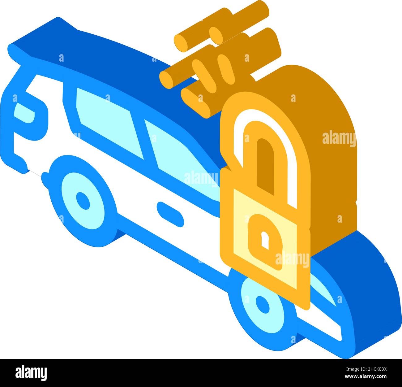 unlocking car isometric icon vector illustration Stock Vector Image ...