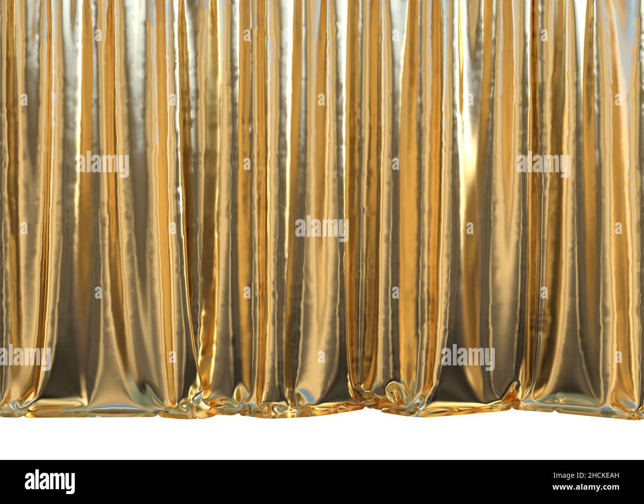 Simple draped gold curtains background, 3D Illustration Stock Photo - Alamy