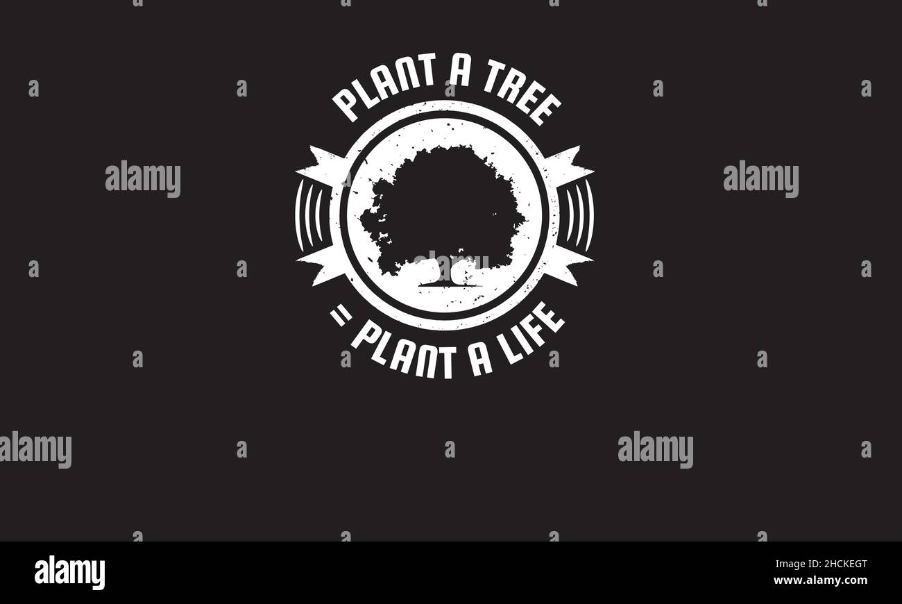 plant a tree plant a life tree earth day monogram text vector template ...