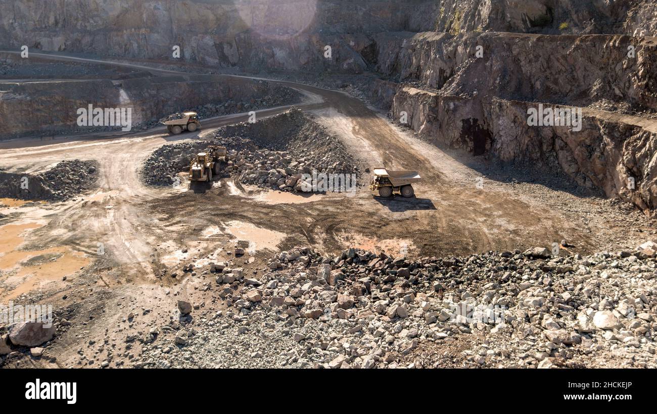 A Quarry and Machinery Used to Collect Rubble Ore Stock Photo - Alamy