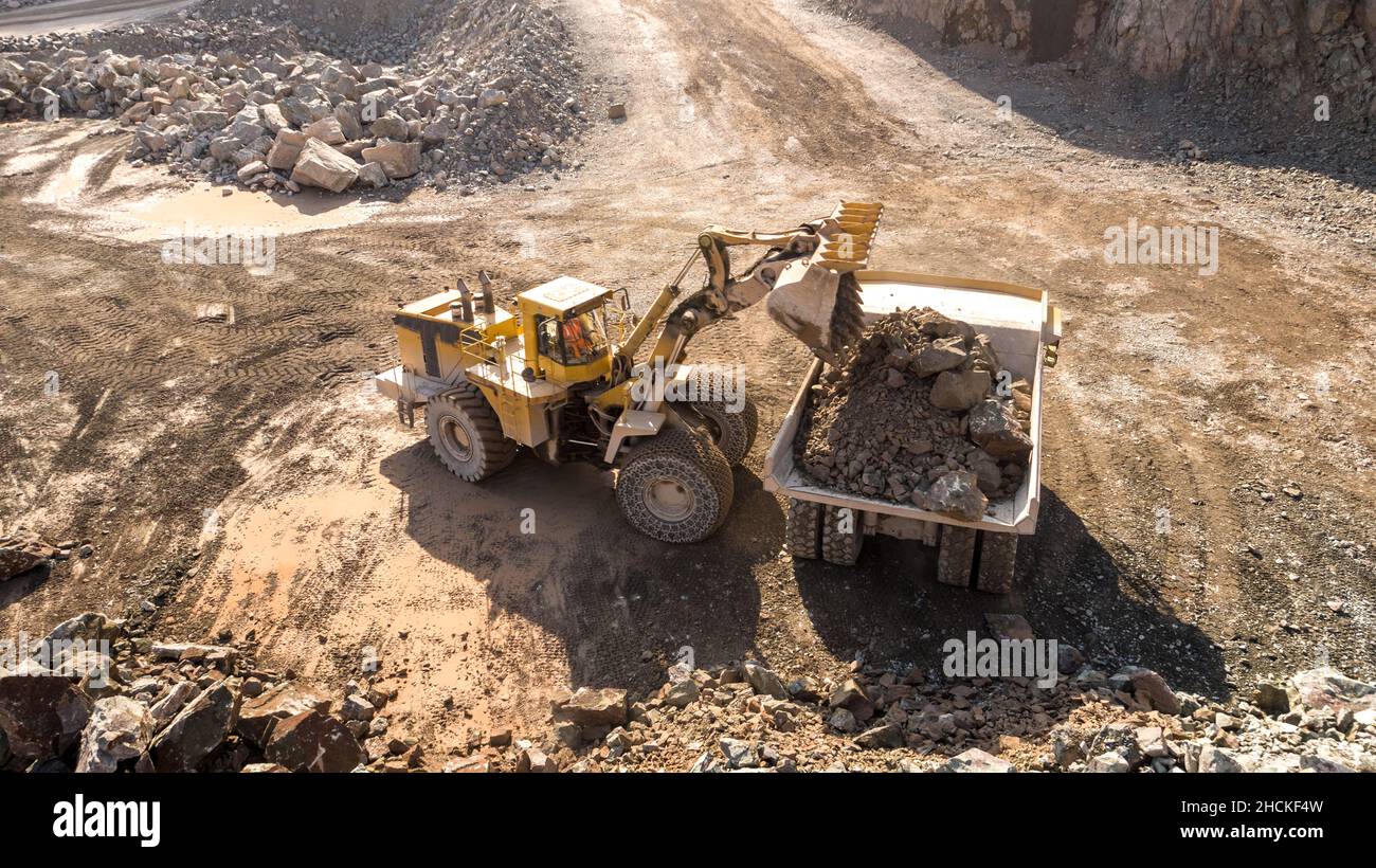A Quarry and Machinery Used to Collect Rubble Ore Stock Photo - Alamy