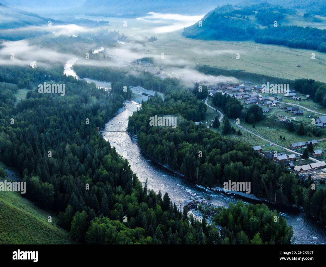 ALTAY, CHINA - JUNE 27, 2021 - An aerial photo taken on June 27, 2021 ...