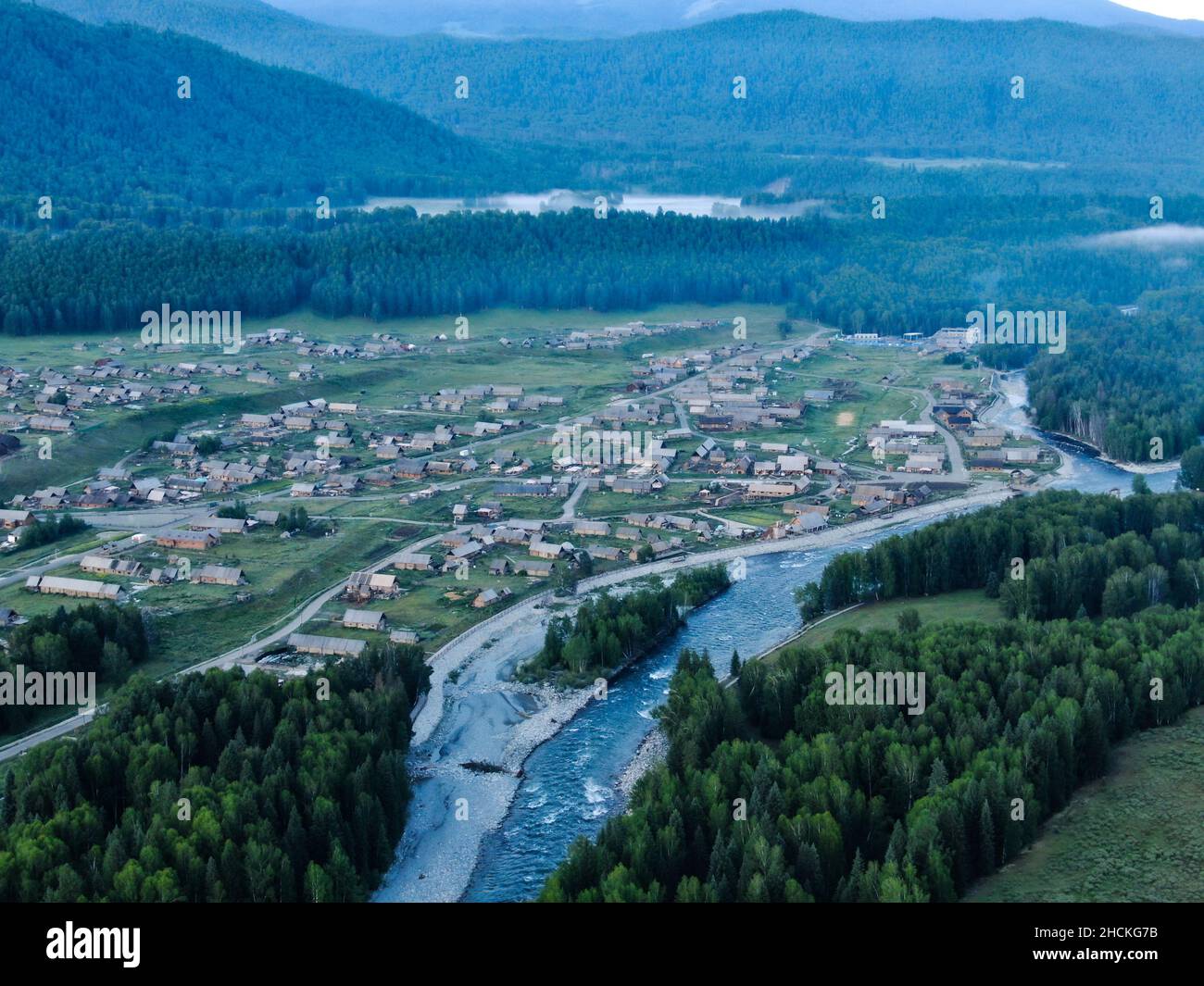 ALTAY, CHINA - JUNE 27, 2021 - An aerial photo taken on June 27, 2021 ...