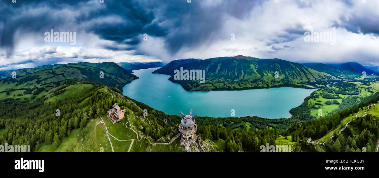 ALTAY, CHINA - JUNE 26, 2021 - ALTAY, CHINA - JUNE 26, 2021 - Aerial ...