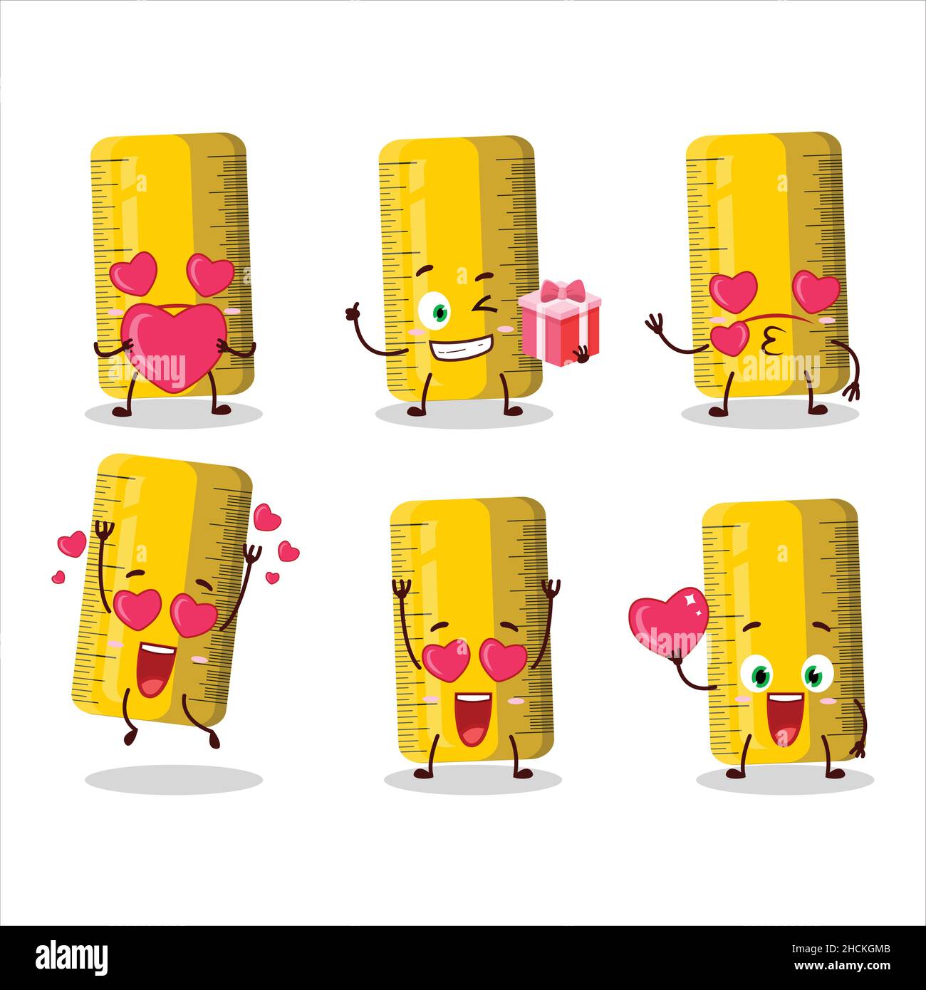 Cute cartoon yellow ruler hi-res stock photography and images - Alamy