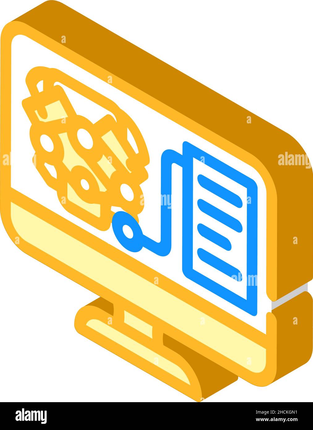 engine digital analysis and check isometric icon vector illustration ...