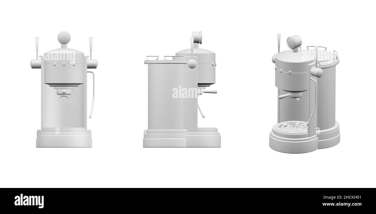 Coffee machine mockup isolated on white background - 3d render Stock ...