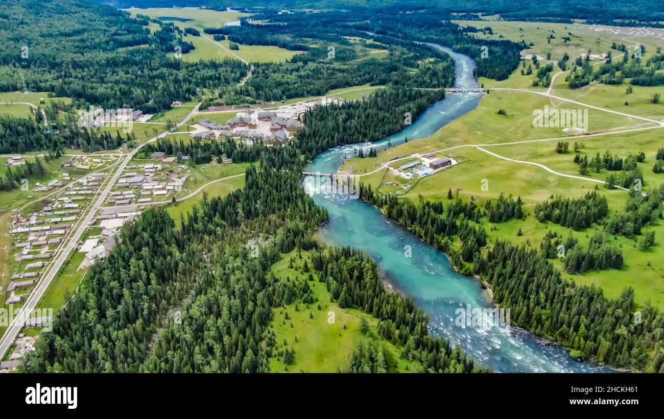 ALTAY, CHINA - JUNE 26, 2021 - Aerial photo taken on June 26, 2021 ...