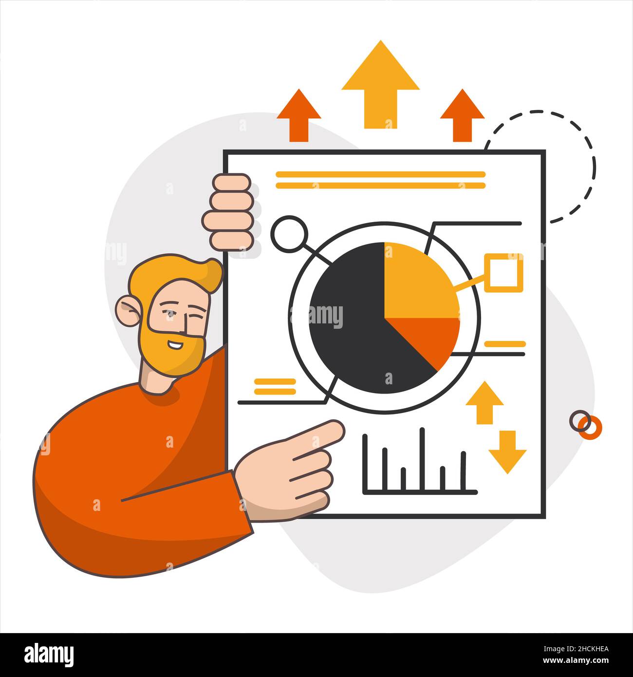Banking and financial trading man Illustration. Finance invest for web ...