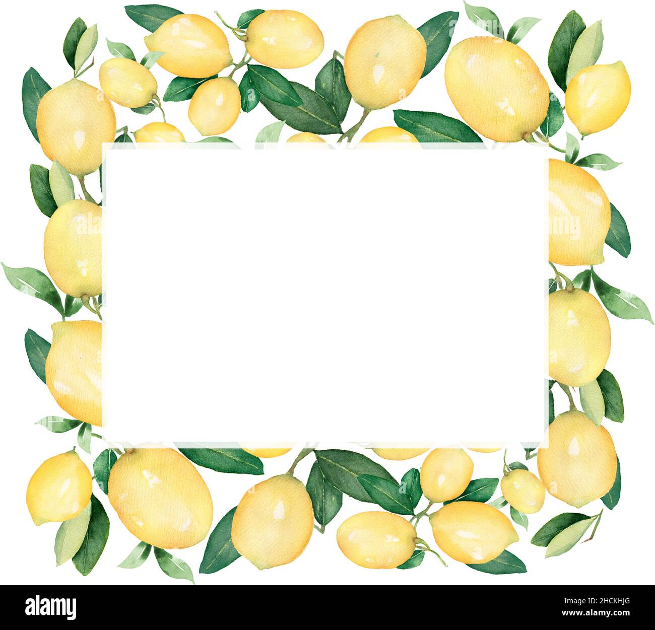 Lemon Fruits wreath clipart, Watercolor Eco Healthy Food illustration ...