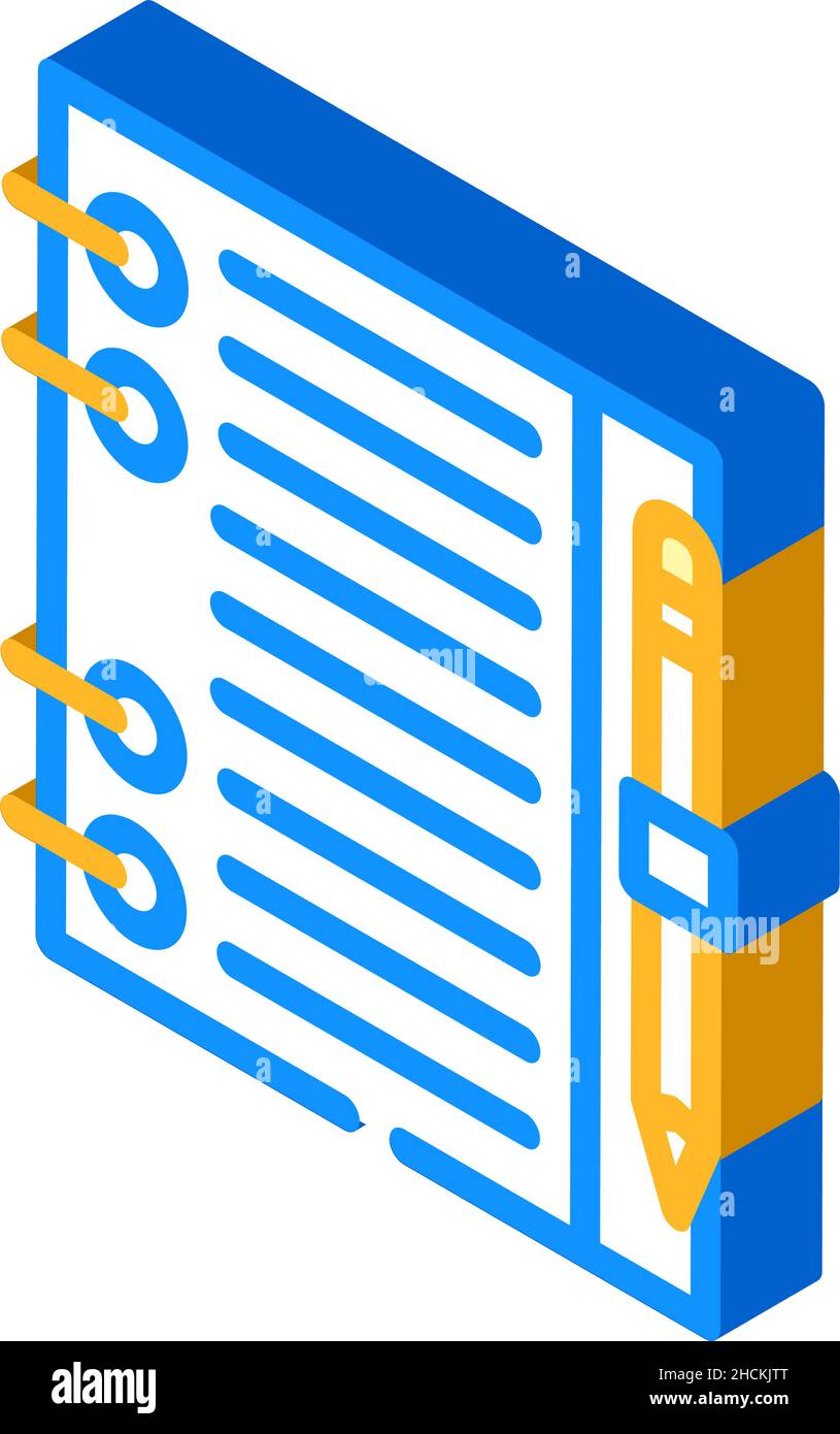 replaceable leaflet diary isometric icon vector illustration Stock ...