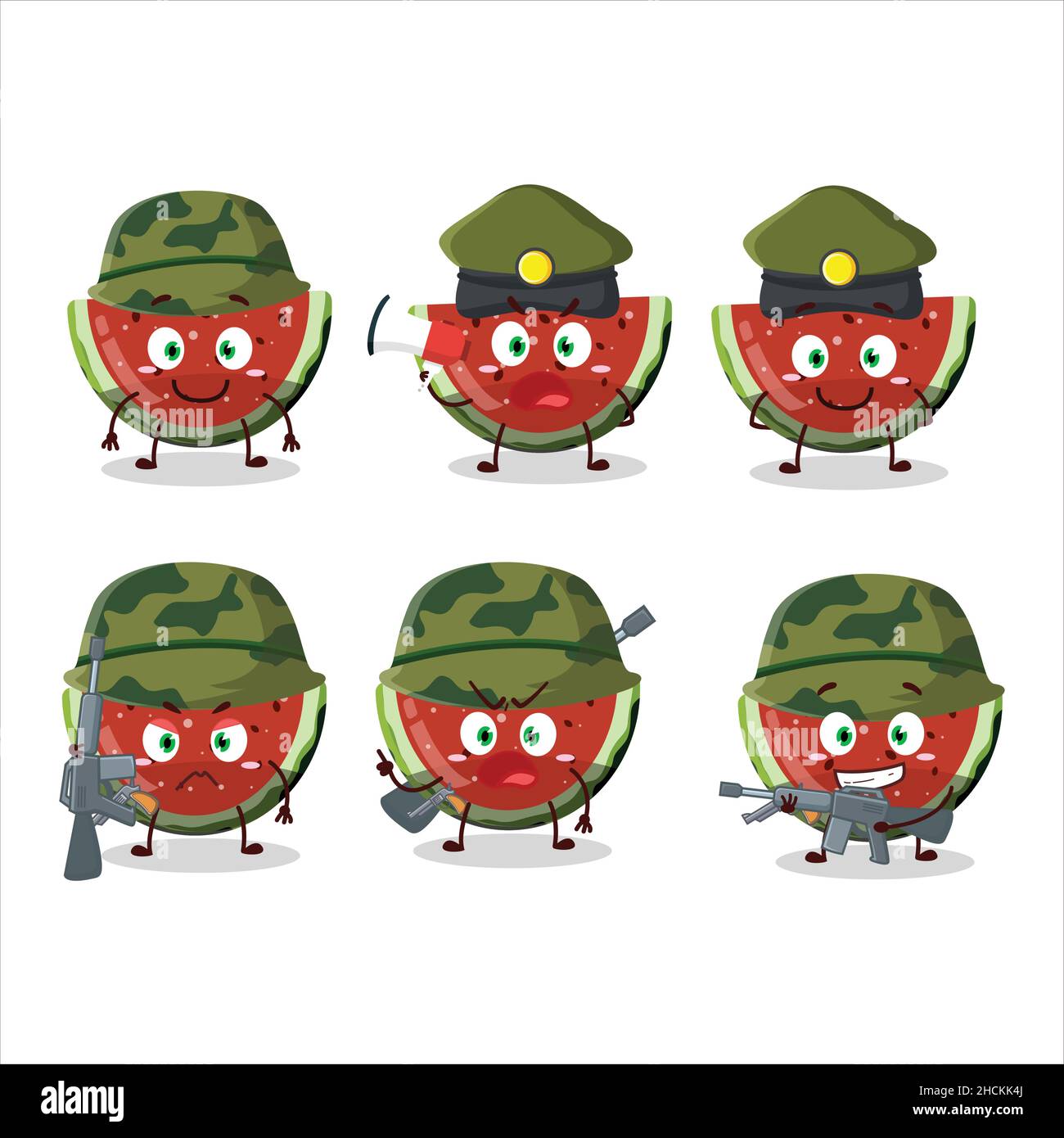 A charming soldier watermelon gummy candycartoon picture bring a gun ...