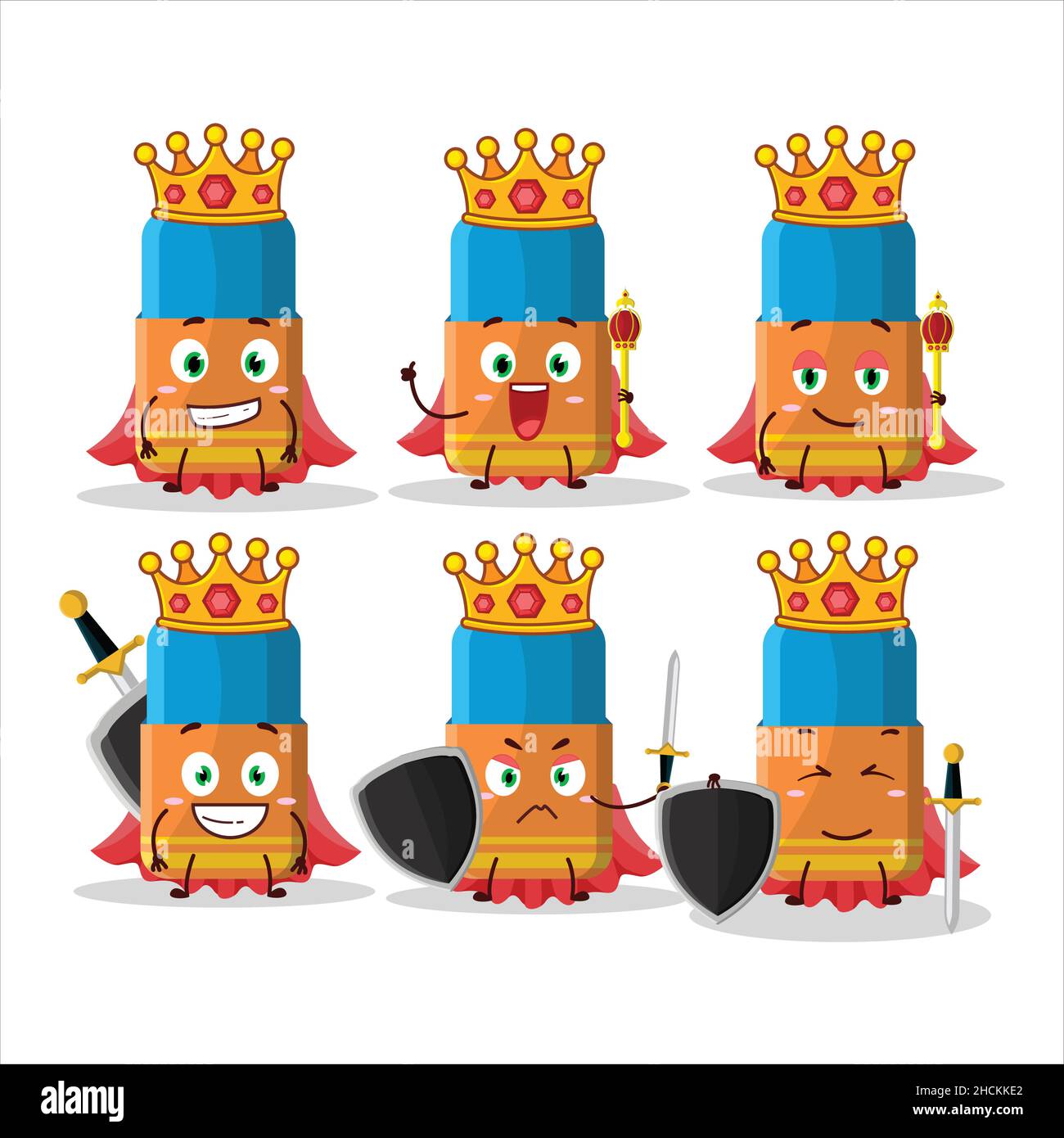 A Charismatic King orange eraser cartoon character wearing a gold crown ...
