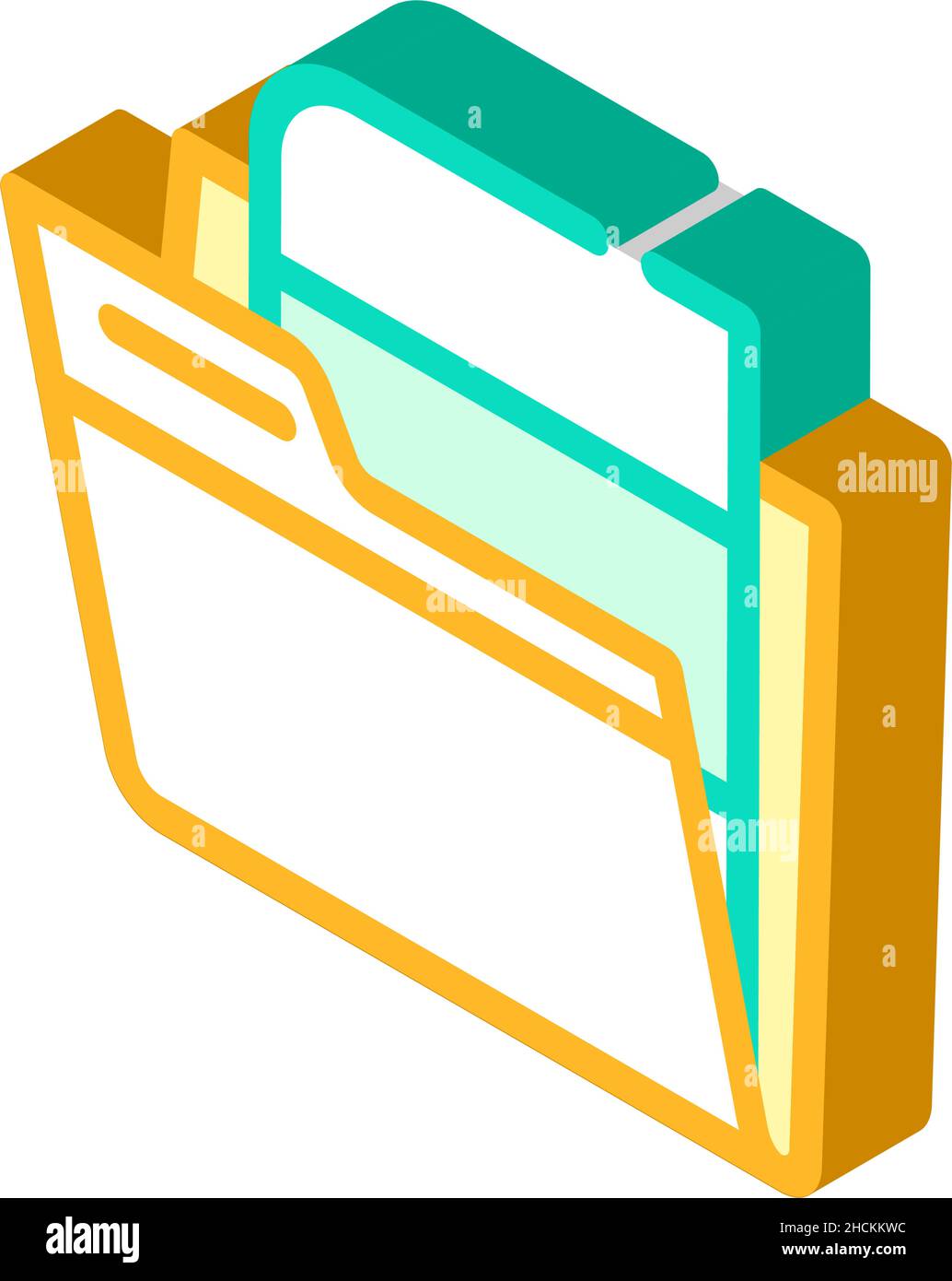 folder with digital file isometric icon vector illustration Stock ...