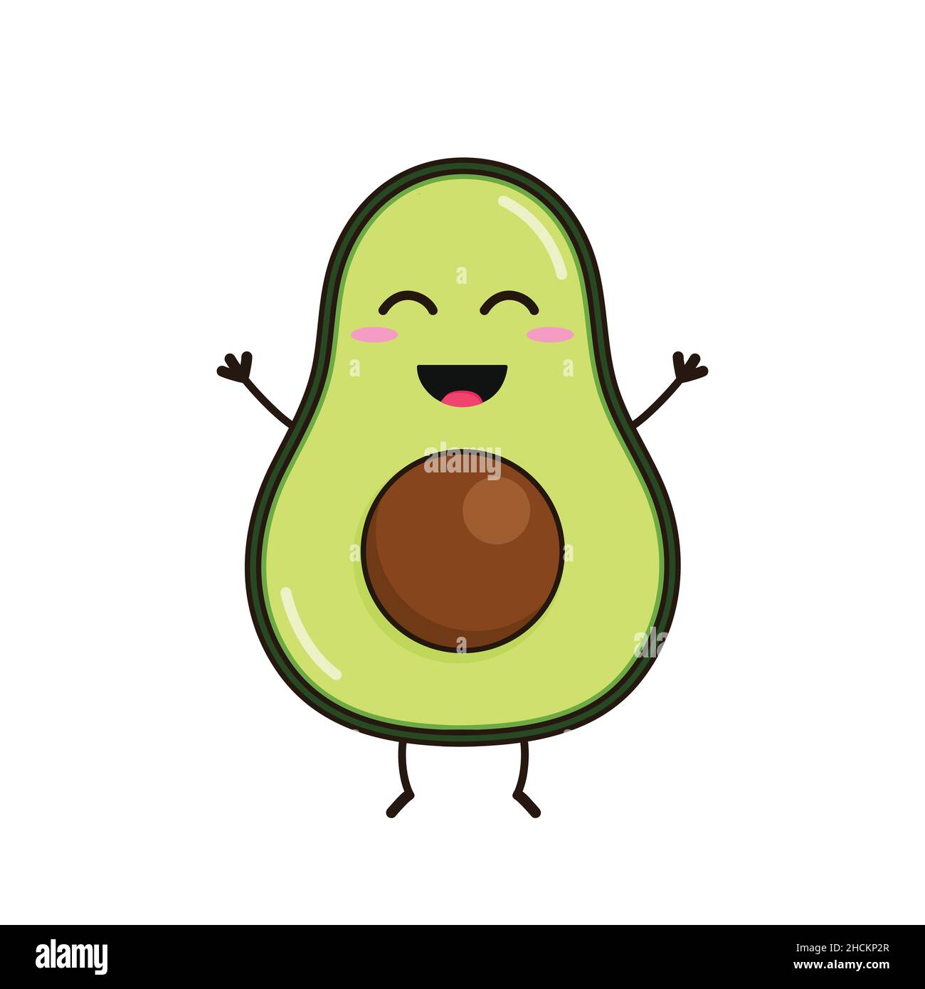 Cute Avocado Vector Icon. Cartoon Avocado illustration isolated on ...