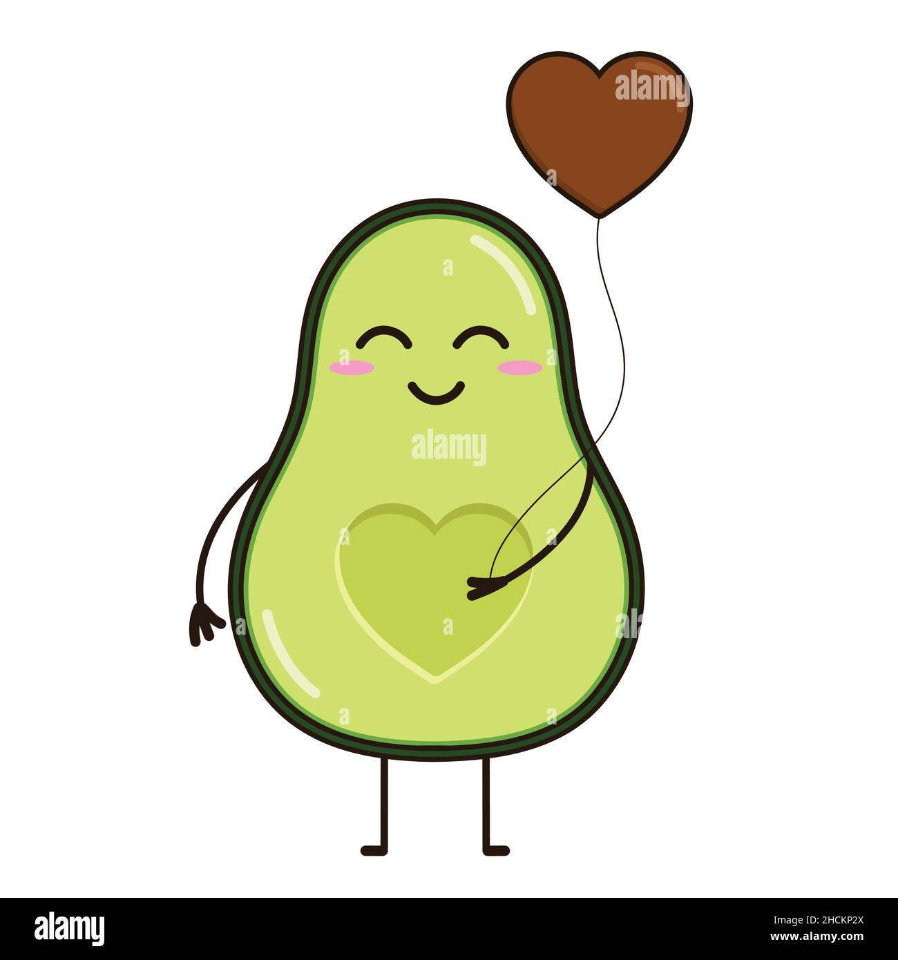 Cute Avocado Vector Icon. Cartoon Avocado illustration isolated on ...