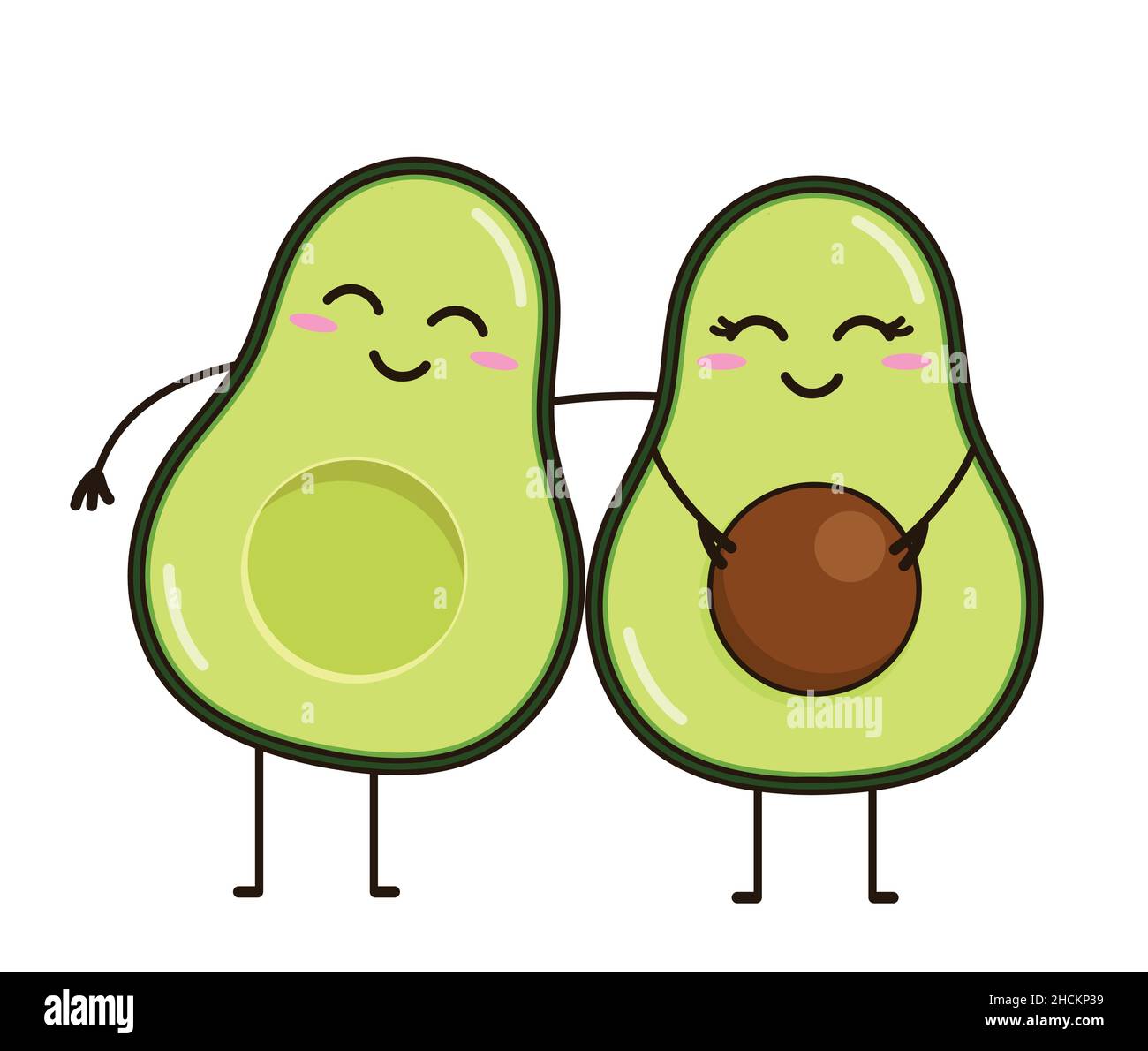 Cute Avocado Vector Icon. Cartoon Avocado illustration isolated on ...
