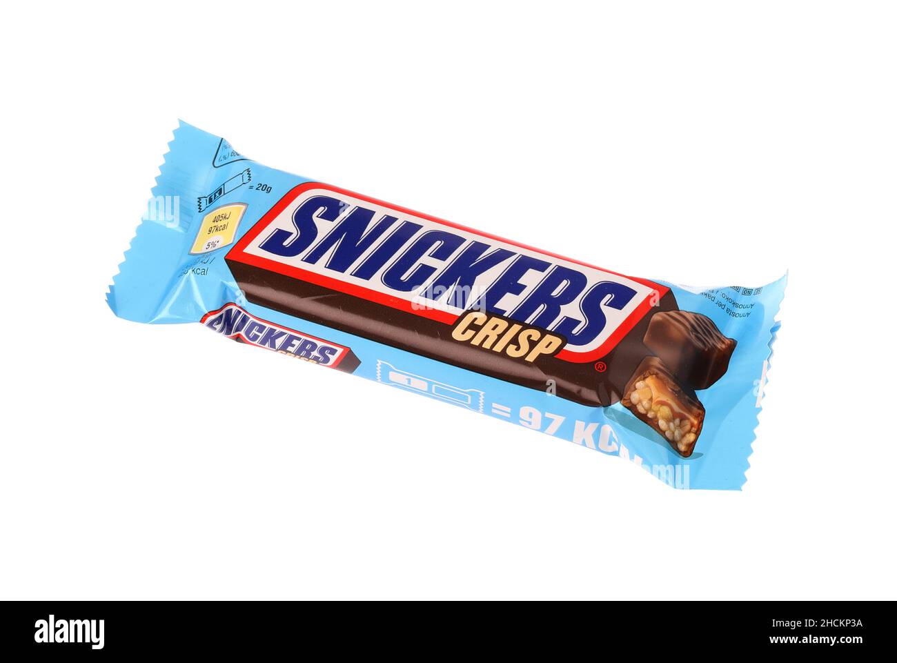 Stockholm, Sweden - December 29, 2021: A chocolate bar Snickers Crisp ...