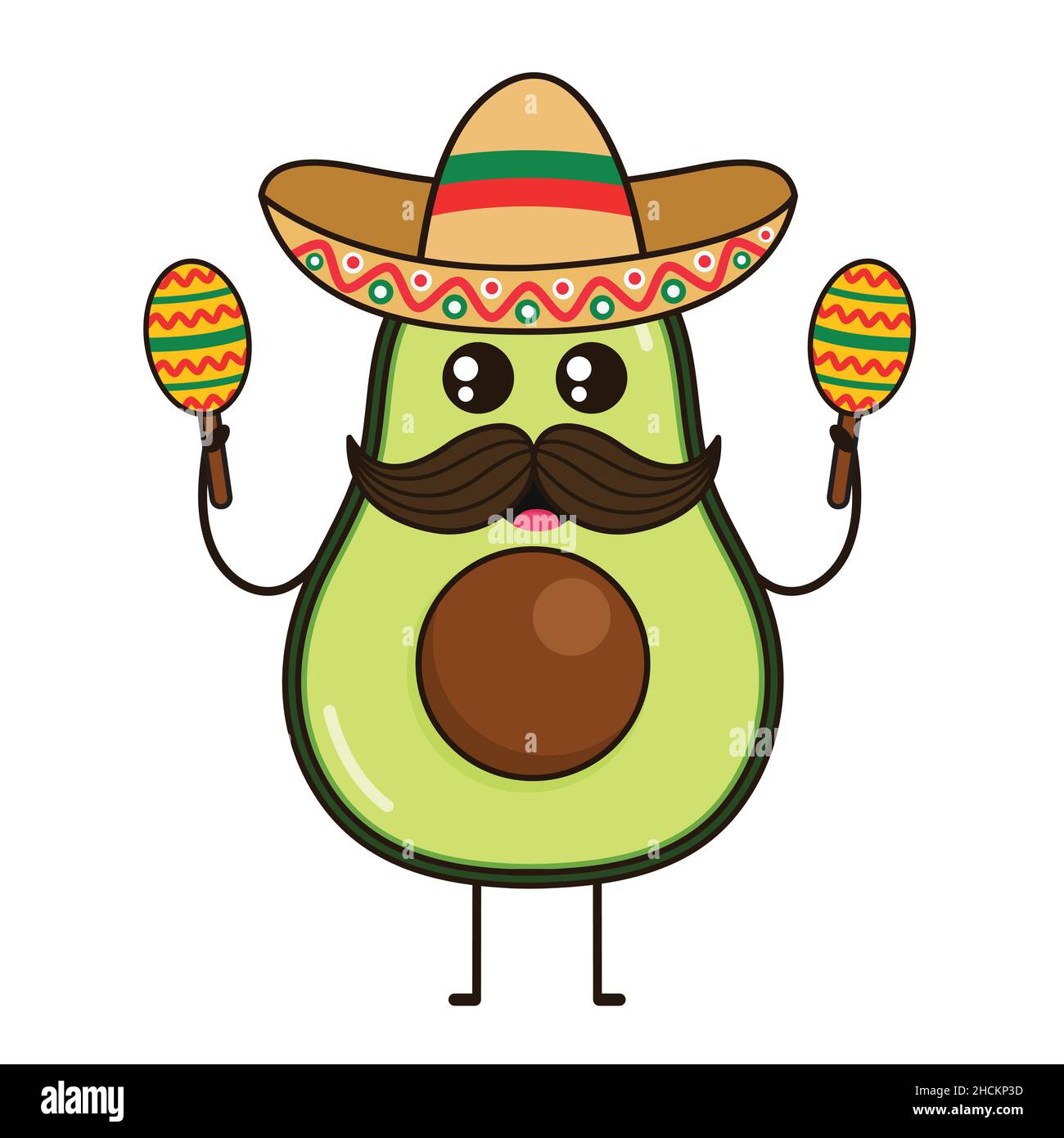 Cute Avocado Vector Icon. Cartoon Avocado illustration isolated on ...