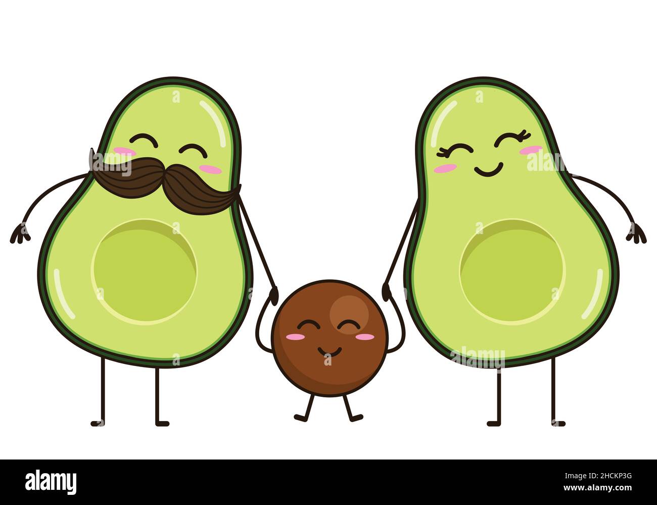 Cute Avocado Vector Icon. Cartoon Avocado illustration isolated on ...